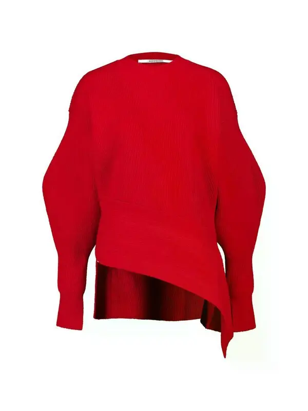 Givenchy Asymmetric-hem Ribbed-knit Sweater - Red
