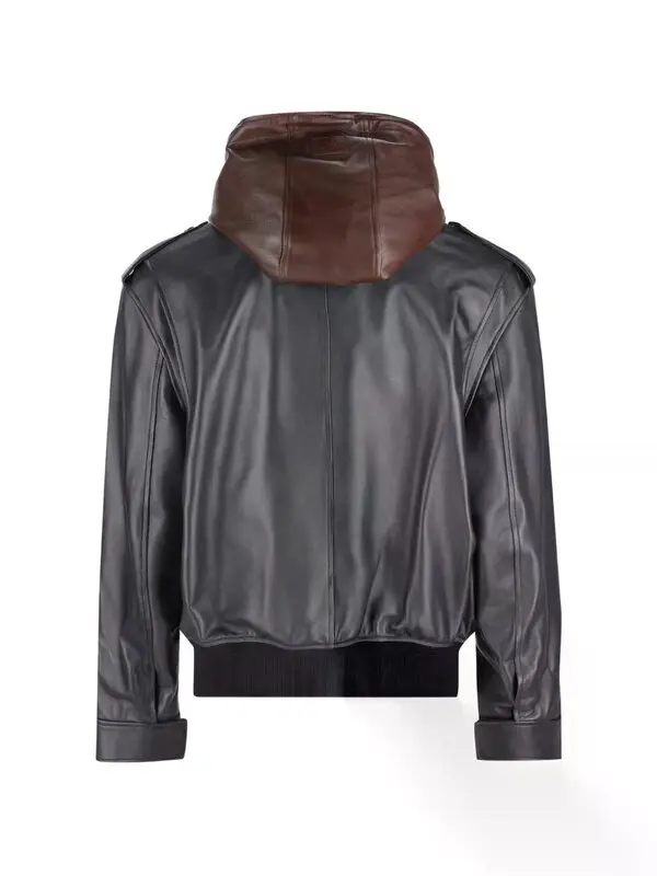 Loewe Hooded Layered Leather Jacket