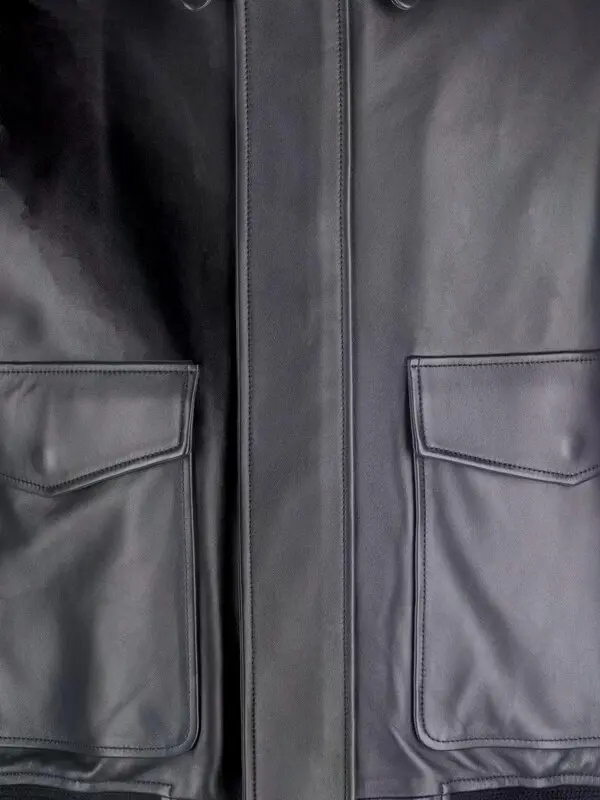 Loewe Hooded Layered Leather Jacket