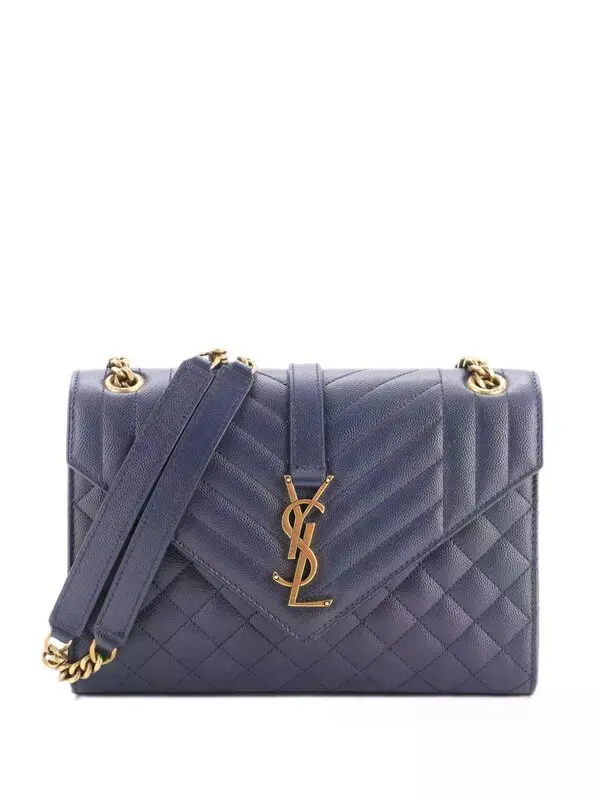 Saint Laurent Classic Monogram Envelope Satchel Mixed Matelasse Leather Medium Shoulder Bag