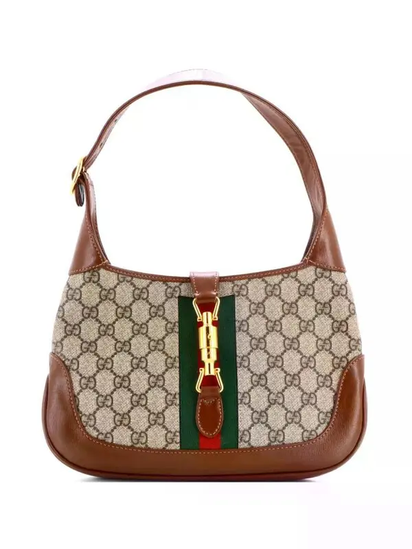Gucci Jackie 1961 Gg Coated Canvas Small Hobo Bag - Brown