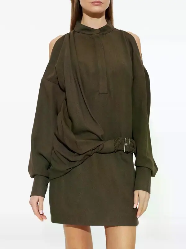 IRO PARIS Melva Cold-shoulder Belted Mini Dress