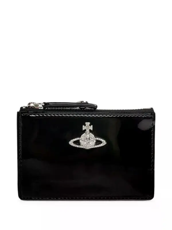 VIVIENNE WESTWOOD Slim Long Crystal-embellished Orb Card Holder - Black