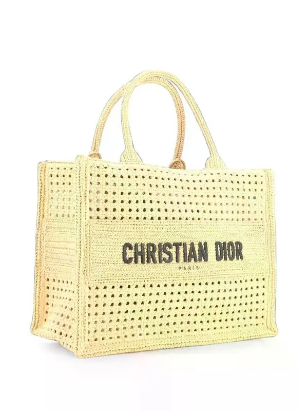 Dior Book Raffia Medium Tote Bag