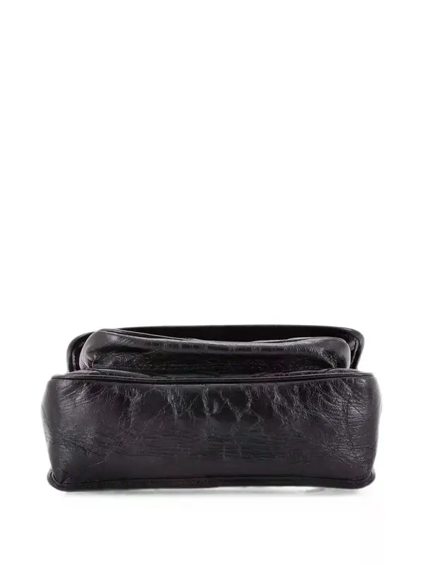 Saint Laurent Niki Chain Flap Bag Matelassé Chevron Leather Medium Shoulder Bag - Black