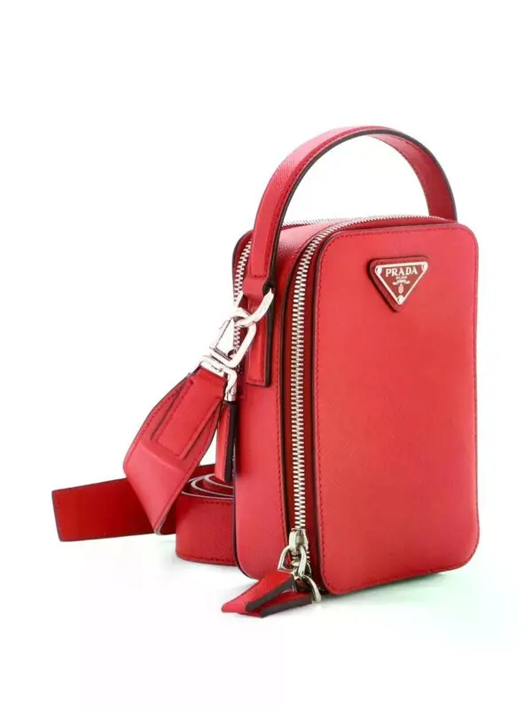 Prada Brique Vertical Saffiano Leather Small Crossbody Bag
