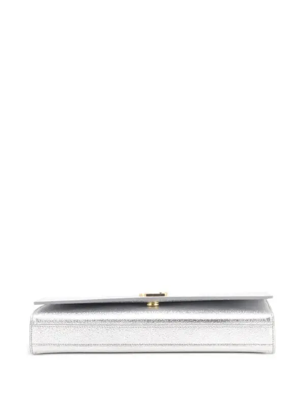 Saint Laurent Classic Monogram Calfskin Clutch Bag - Metallic