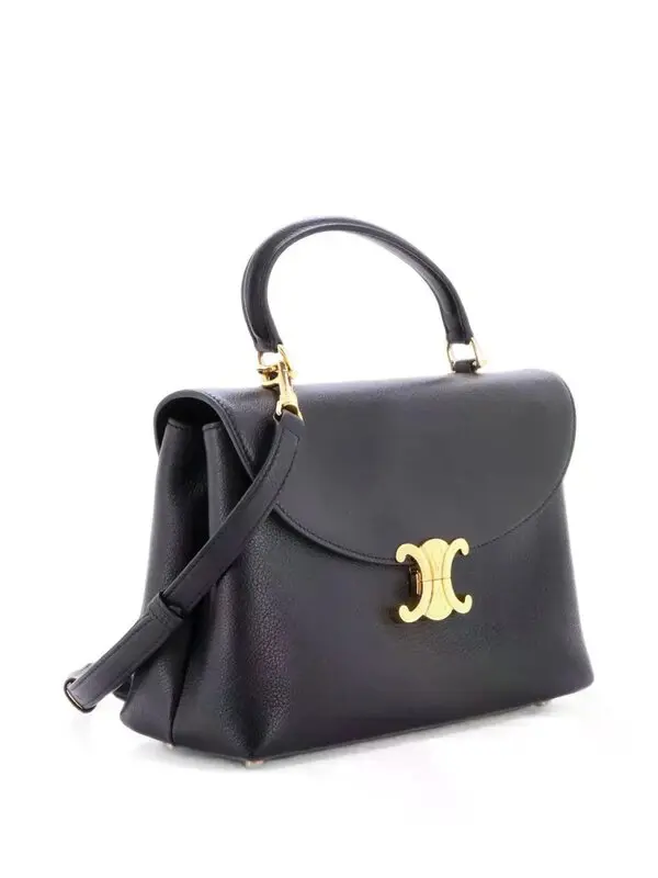 Celine Nino Top Handle Bag Nubuck Medium Satchel - Black
