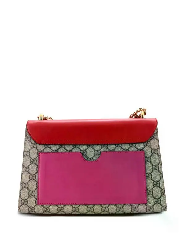Gucci Padlock Gg Coated Canvas And Leather Shoulder Bag - Red