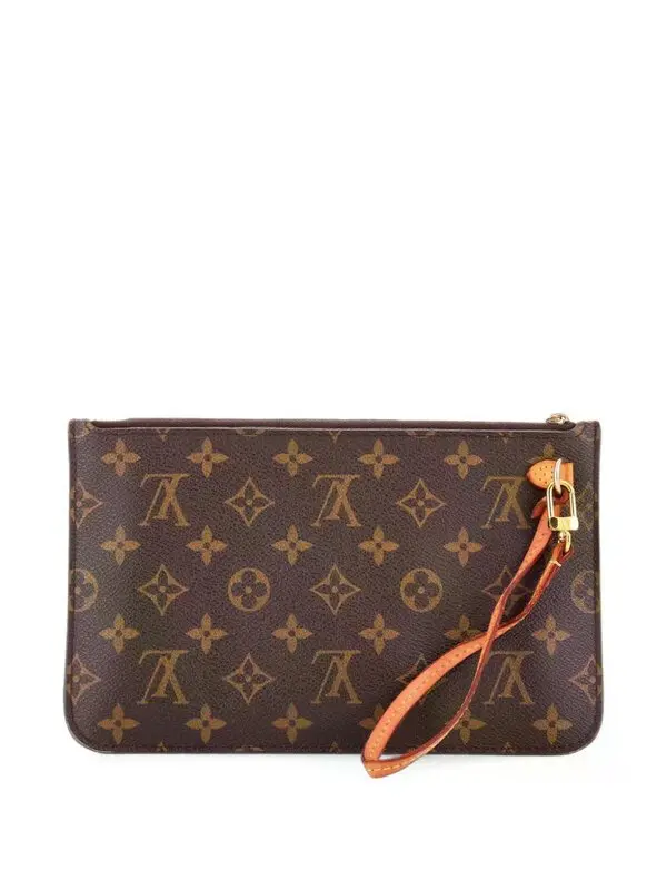 LOUIS VUITTON Neverfull Pochette Monogram Canvas Large Pouch - Brown
