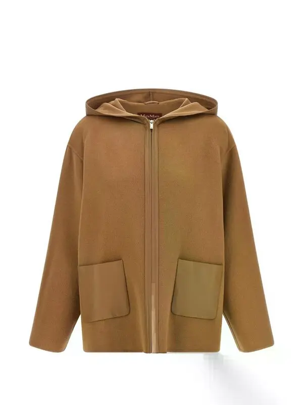 Max Mara Hooded Zip-up Coat - Neutrals