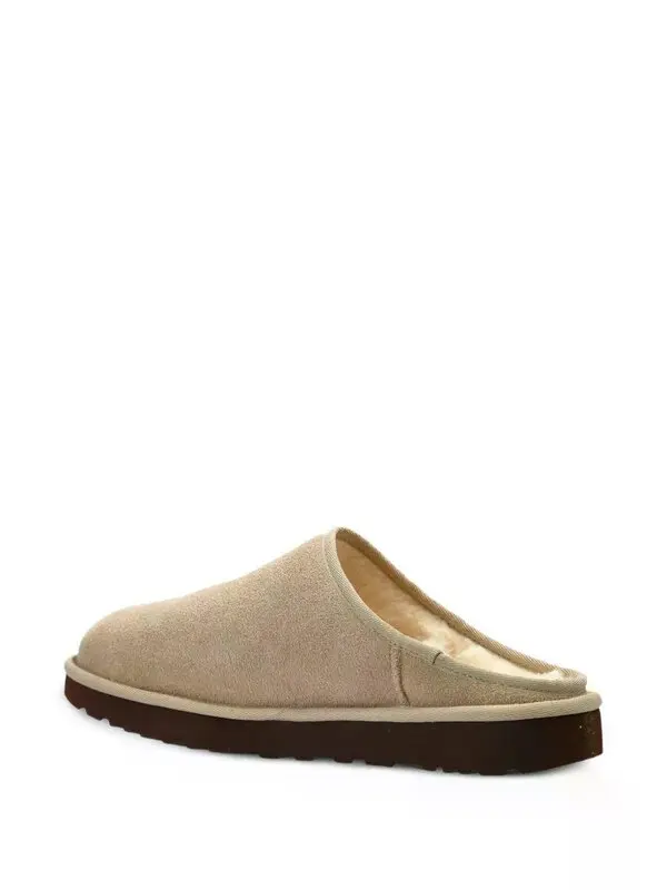 UGG Suede Shearling Lined Leather Slides
