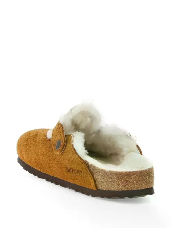 BIRKENSTOCK Boston Shearling-lined Suede Slippers - Brown