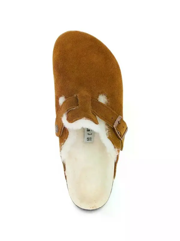 BIRKENSTOCK Boston Shearling-lined Suede Slippers