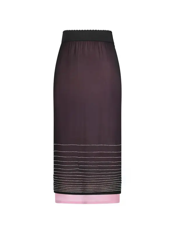 Attico Crystal-embellished Layered Midi Skirt - Purple