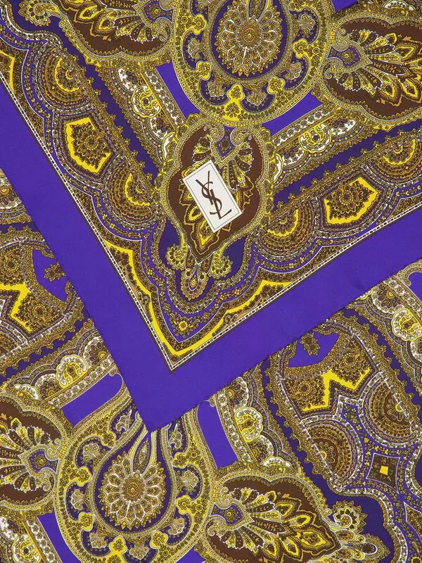 Saint Laurent Paisley-print Silk Scarf - Purple