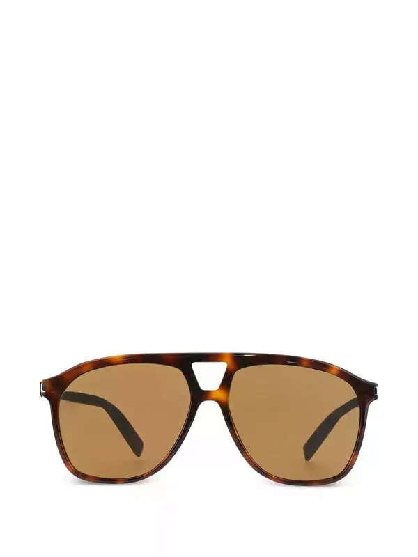 Saint Laurent Aviator Sunglasses With Tortoiseshell Effect - Brown