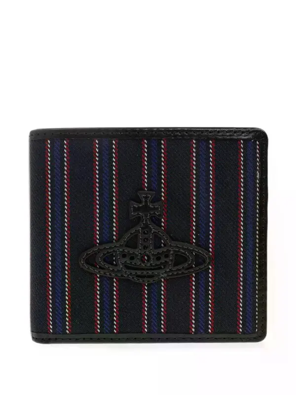 VIVIENNE WESTWOOD Orb-plaque Striped Wallet - Blue