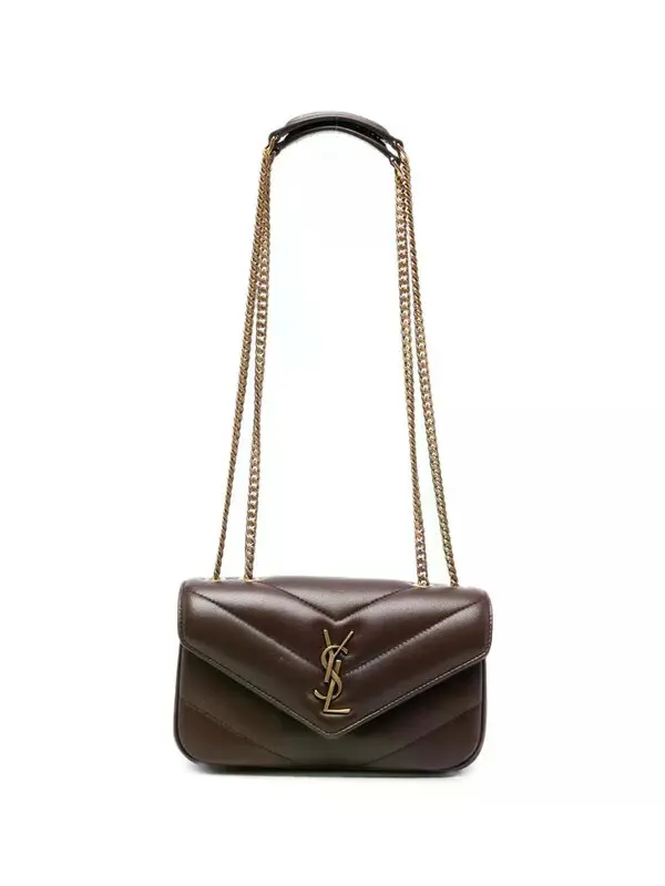Saint Laurent Mini Loulou Quilted Leather Cross Body Bag - Brown