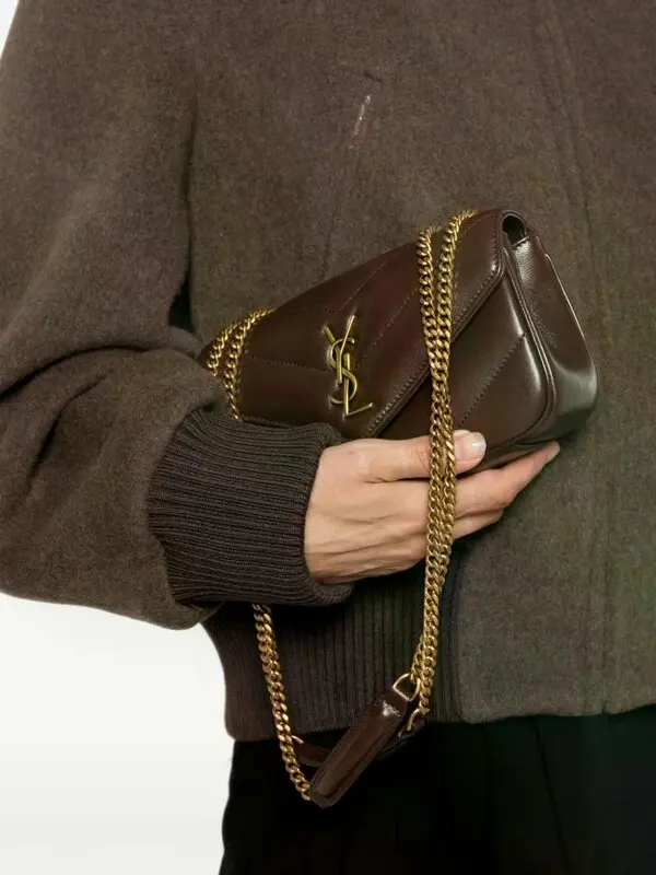 Saint Laurent Mini Loulou Quilted Leather Cross Body Bag - Brown