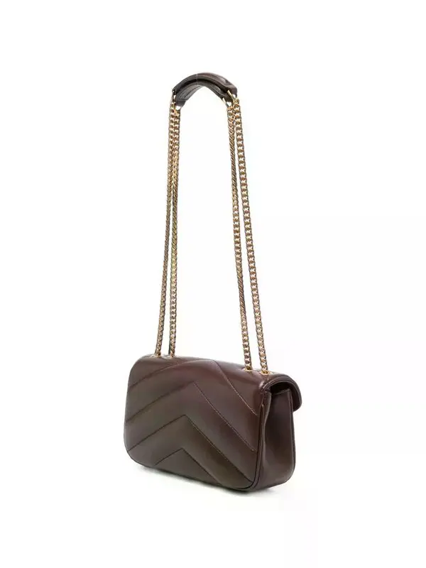 Saint Laurent Mini Loulou Quilted Leather Cross Body Bag - Brown