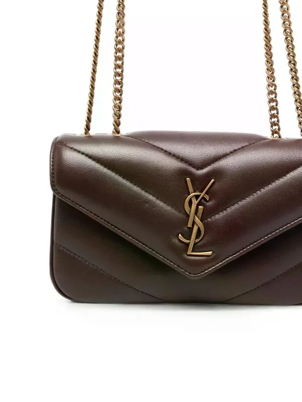 Saint Laurent Mini Loulou Quilted Leather Cross Body Bag - Brown