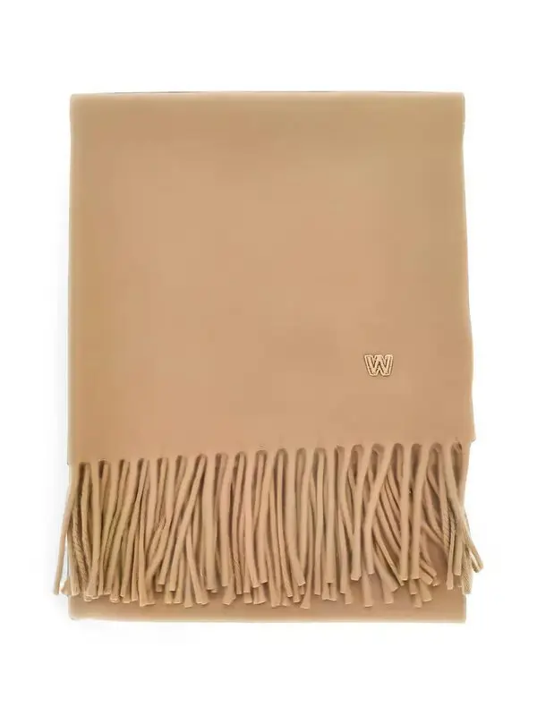 Max Mara Fringed Logo-embroidered Scarf