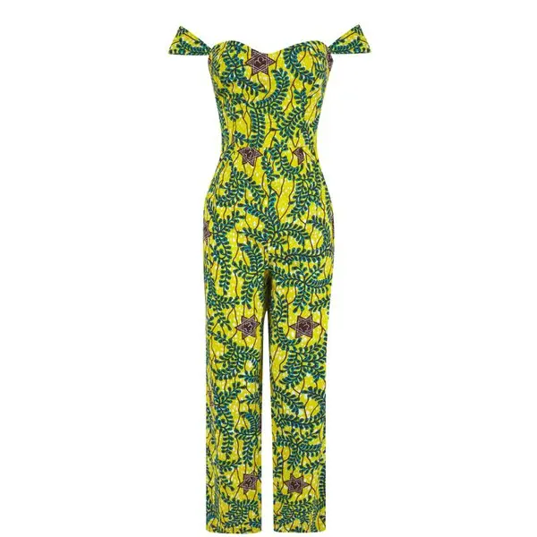 OHEMA OHENE Acacia African Print Cotton Jumpsuit - Green