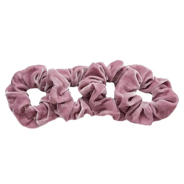 SOFT STROKES SILK Velvet Handmade French Scrunchie Set - Pink