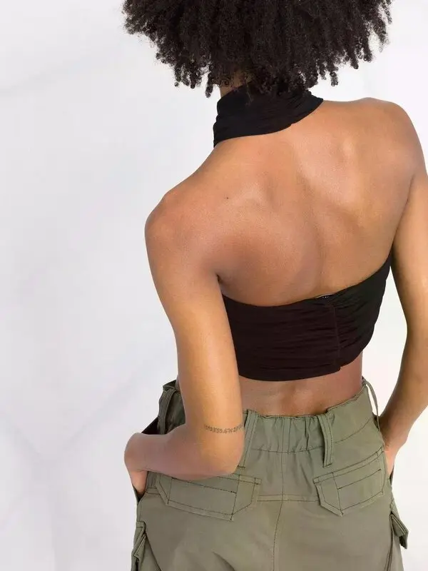 AMBUSH Twist Halterneck Ruched Cropped Top