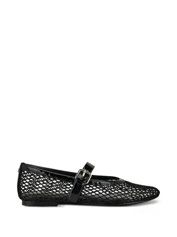 Guess Mesh Ballet Flats With Buckle Strap - Black
