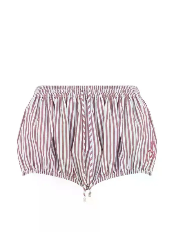 Attico Striped Drawstring Shorts - Red