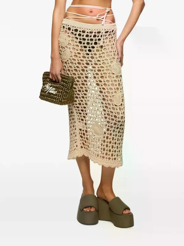Attico Mid Openwork Hand-embroidered Skirt