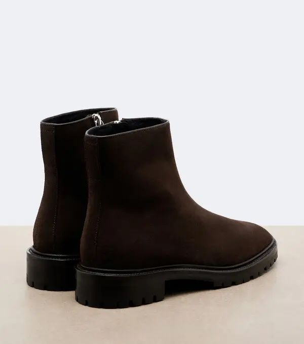 THE ROW Moto Suede Ankle Boots