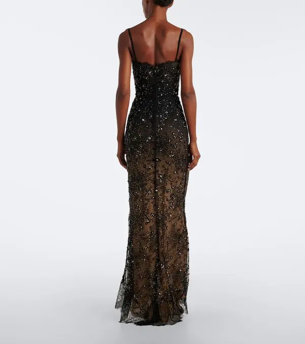 Elie Saab Sequined Lace Gown