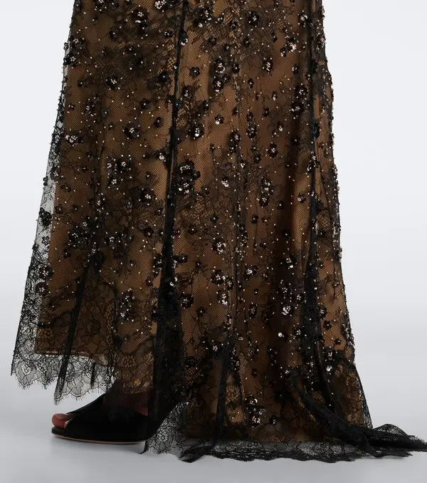 Elie Saab Sequined Lace Gown