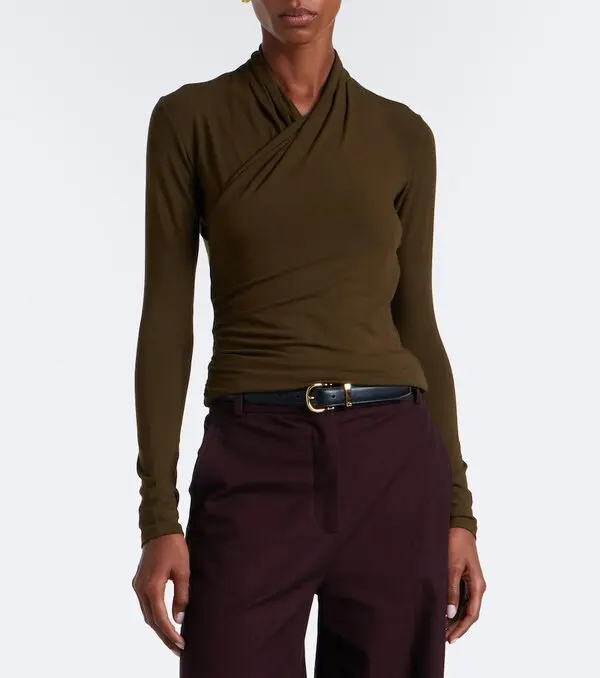Vince Fixed Jersey Wrap Top