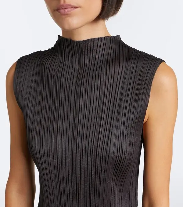 Issey Miyake Sleeveless High Neck Top - Grey