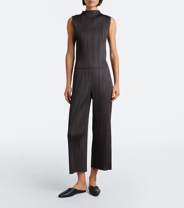 Issey Miyake Sleeveless High Neck Top - Grey