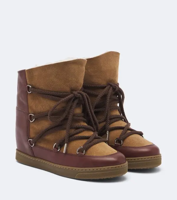 Isabel Marant Étoile Nowles Shearling-lined Leather Snow Boots - Brown