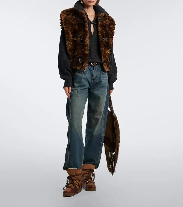 Isabel Marant Étoile Nowles Shearling-lined Leather Snow Boots