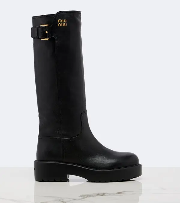 Miu Miu Leather Knee-high Boots