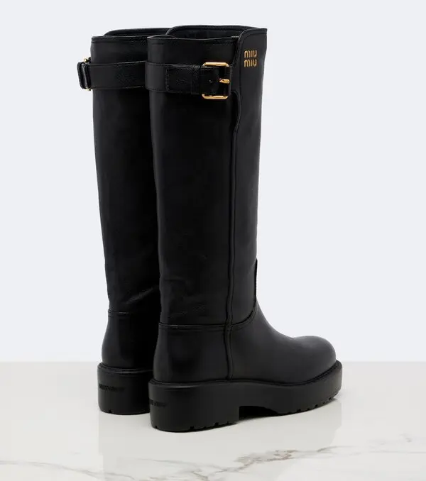 Miu Miu Leather Knee-high Boots