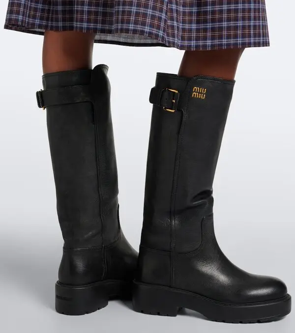 Miu Miu Leather Knee-high Boots