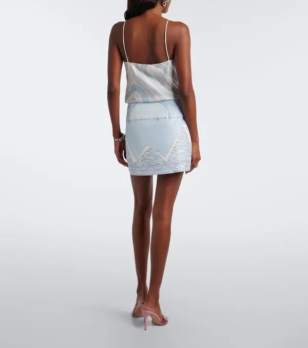 Emilio Pucci Iride Silk Twill Miniskirt