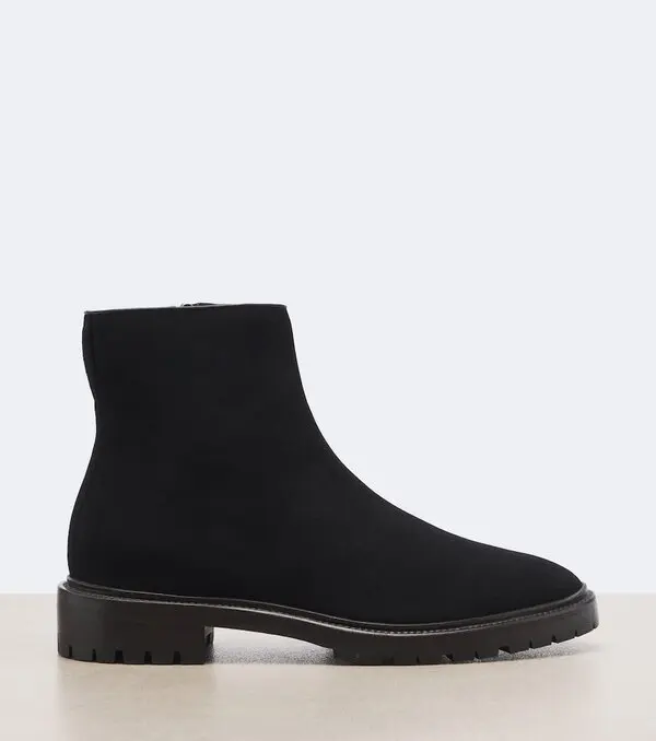 THE ROW Moto Suede Ankle Boots