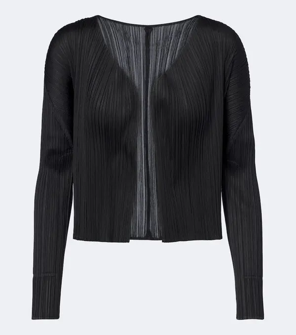 Issey Miyake Basics Pleated Cardigan - Black
