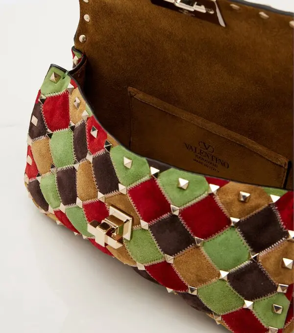 Valentino Garavani Rockstud Small Suede Shoulder Bag