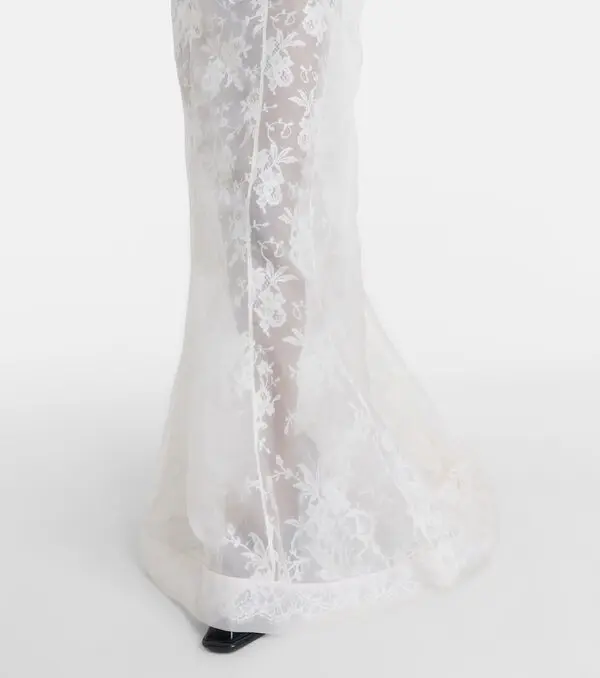 Alexander McQueen Sheer Silk Lace Gown