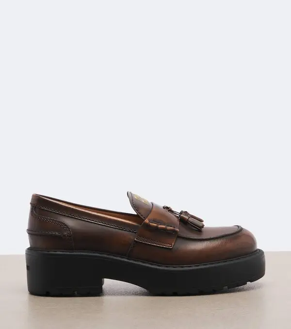 Miu Miu Leather Platform Loafers